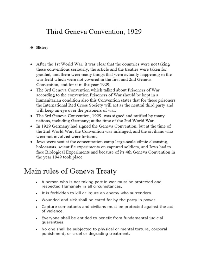 Personal Notes Geneva | PDF | Prisoner Of War | Geneva Conventions