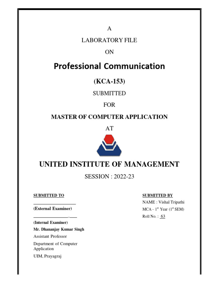 MCA Professional Communication Lab | PDF | Computers | Technology & Engineering