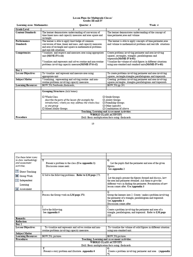Math 34 q4 Week 4 DLP | Download Free PDF | Area | Educational Assessment