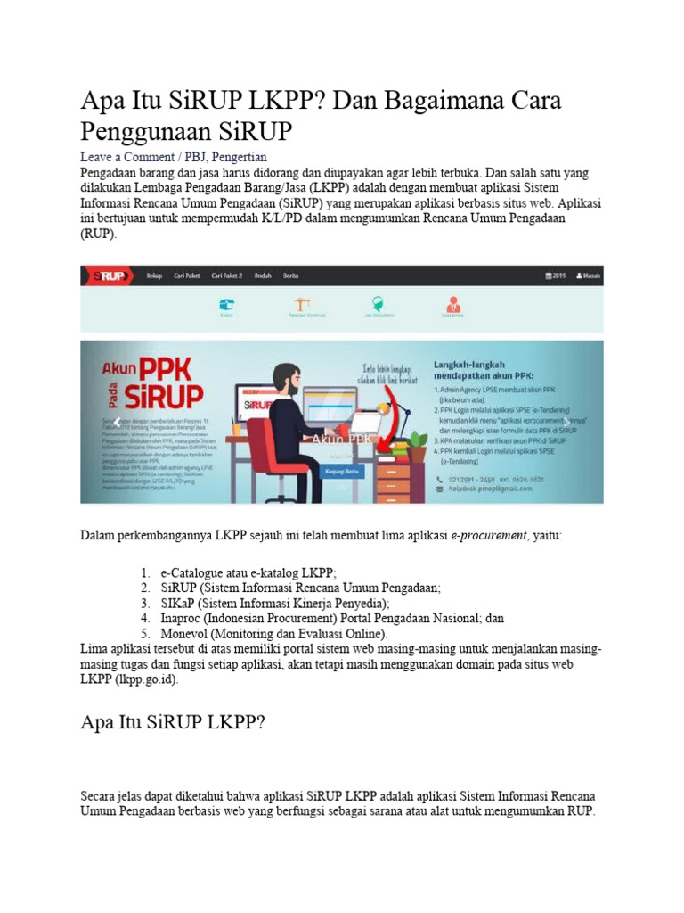 Apa Itu SiRUP LKPP | PDF