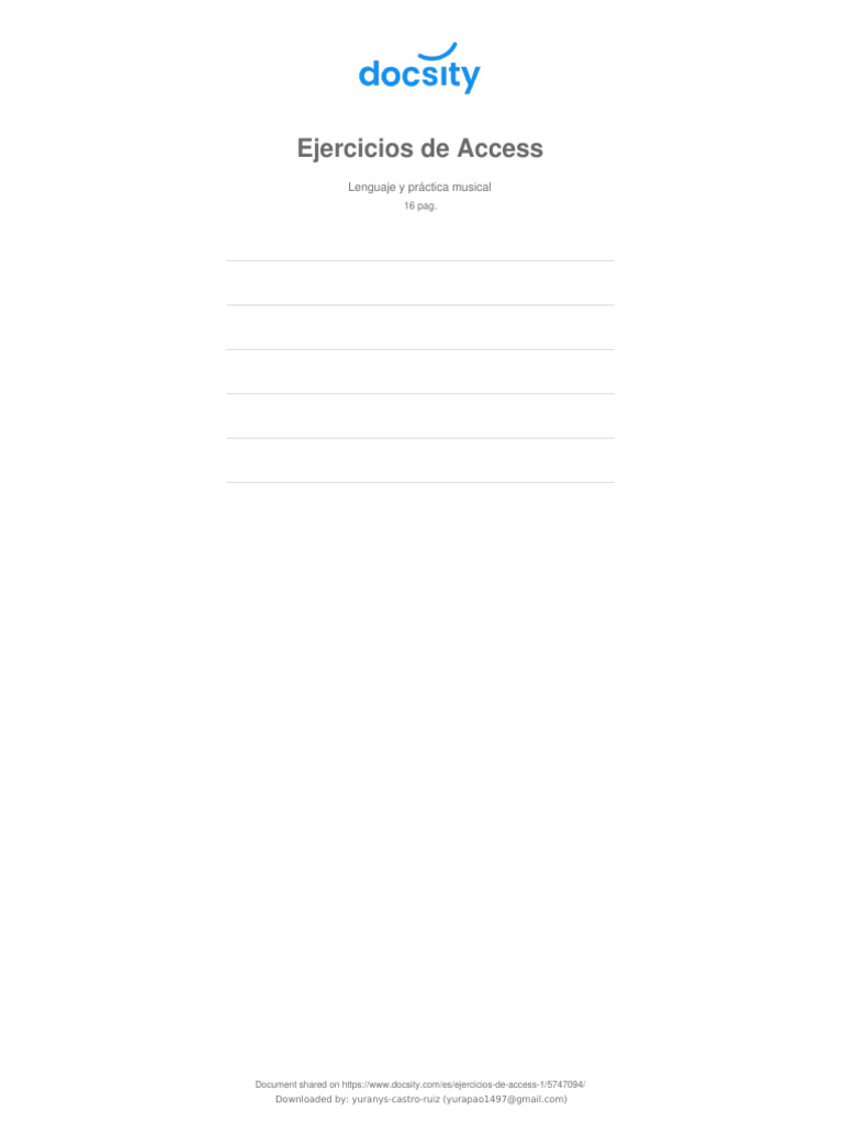 Docsity Ejercicios de Access 1 | Descargar gratis PDF | Bases de datos ...