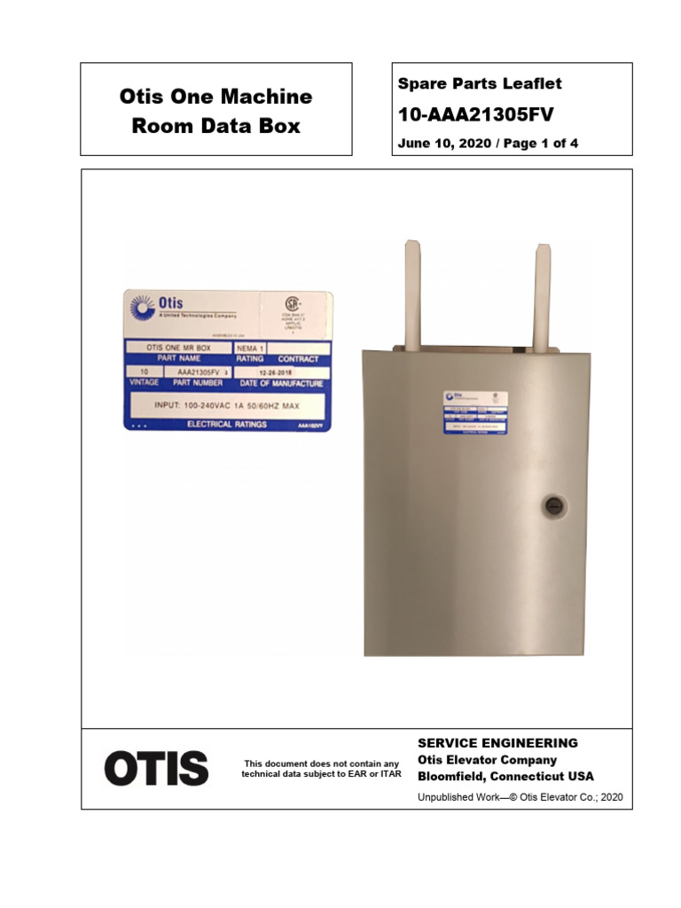 Otis MR Box - 10-Aaa21305fv | PDF | Electronics | Telecommunications
