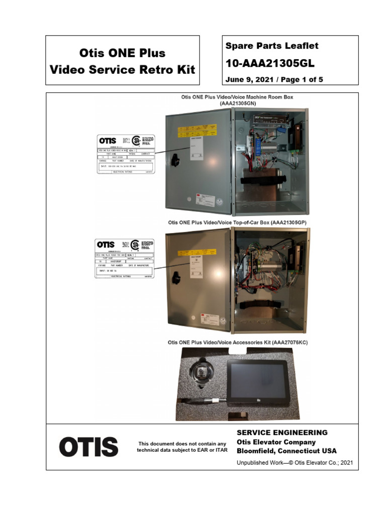 OTIS ONE Plus SErvice REtrofit KIT | PDF | Electronics