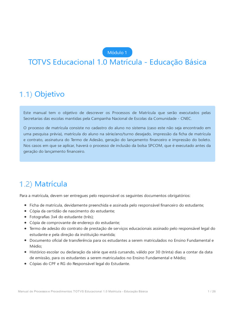 Manual de Processos e Procedimentos 1 | PDF