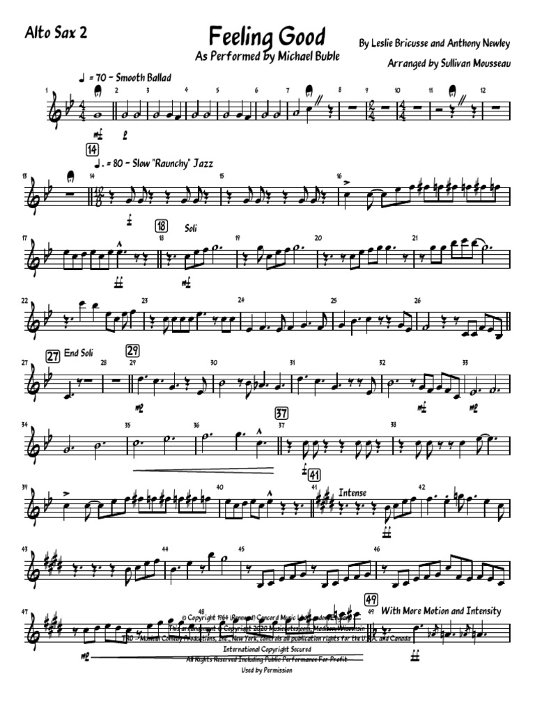 Feeling Good: Alto Sax 2 | PDF | Business Law | Property Law