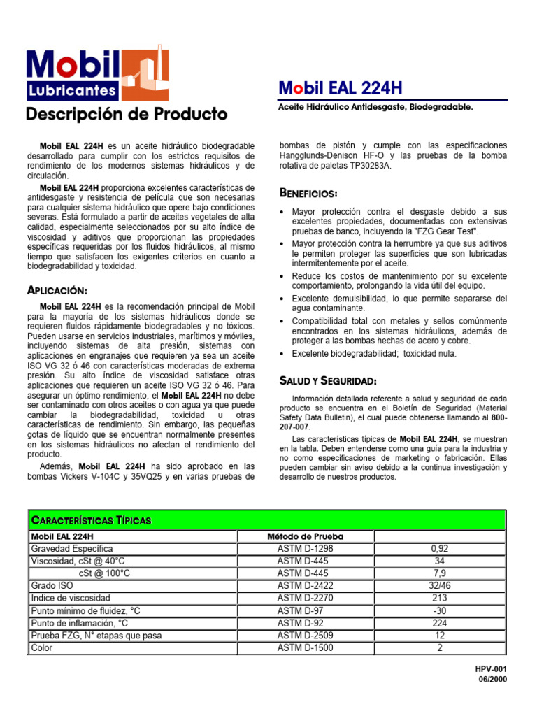 Mobil Eal 224h | PDF | Tecnología