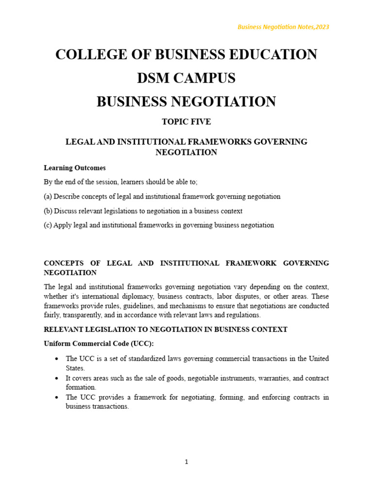 Business Negotiation, Topic 5 | PDF | Franchising | Employment