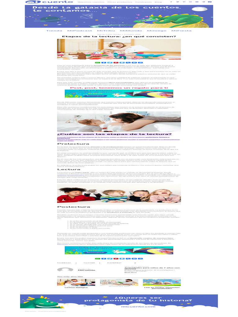 Etapas de La Lectura - ¿En Qué Consisten - Blog MiCuento | PDF | Curiosidad