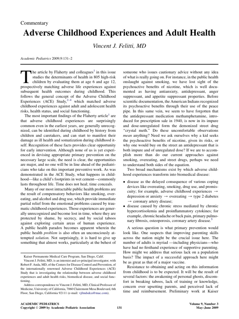 ACE and Adult Health | PDF | Health Sciences | Clinical Medicine