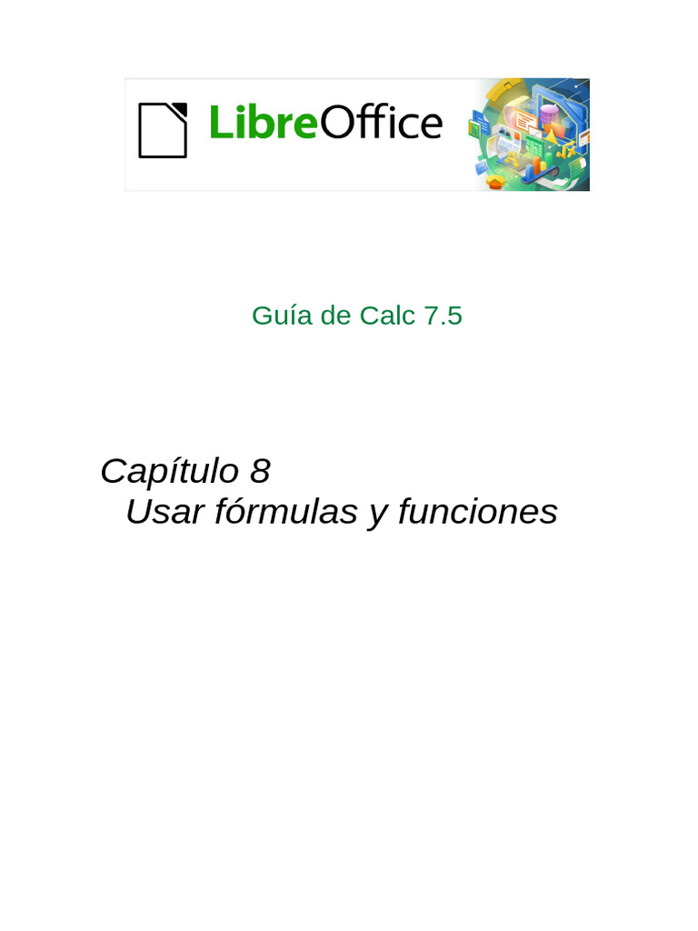 Fórmulas y funciones en Calc 7.5 | PDF | Hoja de cálculo | Microsoft Excel