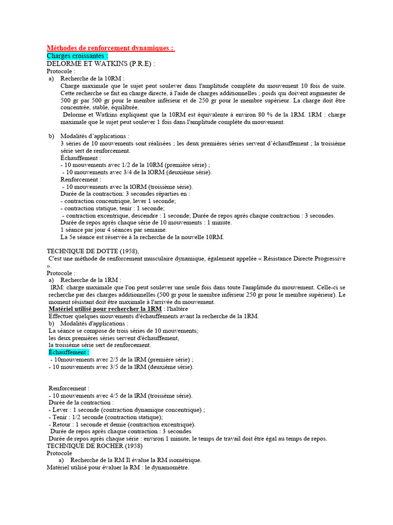 Méthodes de Renforcement Musculaire | PDF | Musculation