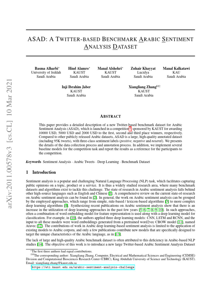 A Twitter-Based Benchmark Arabic Sentiment Analysis Dat | PDF ...