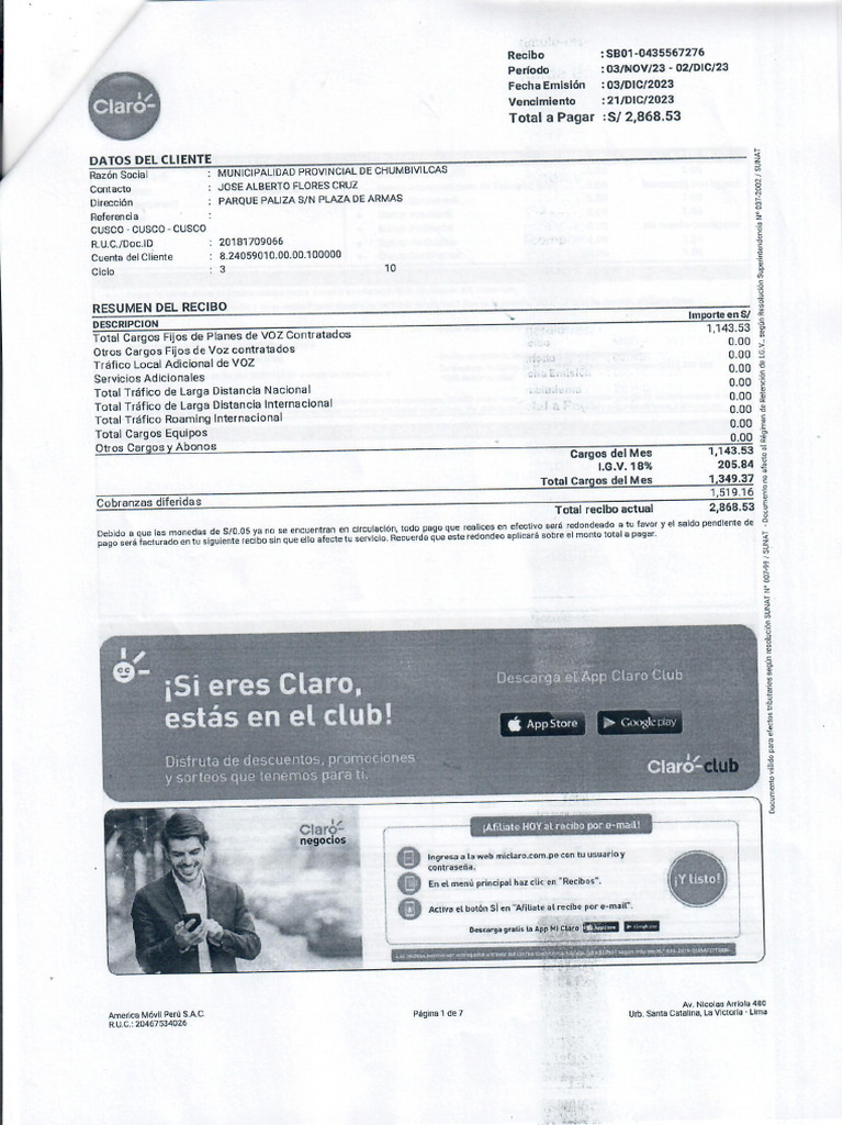 Factura Claro | PDF