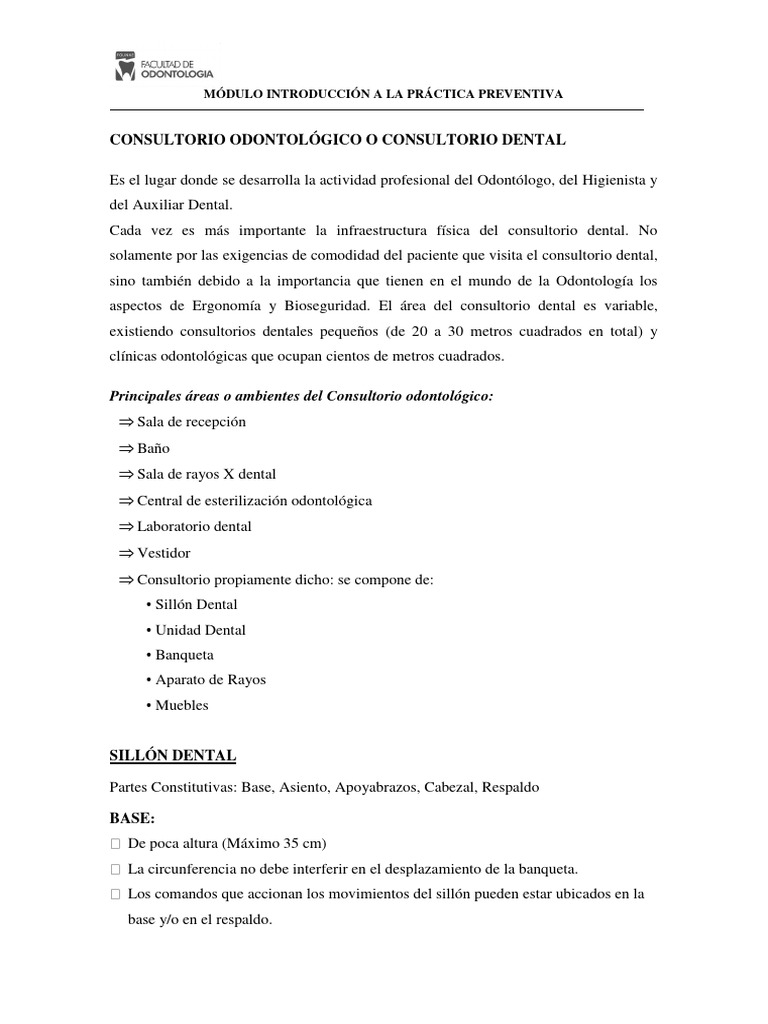Consultorio Odontologico. Unidad Dental. Posicion Paciente-Operador ...