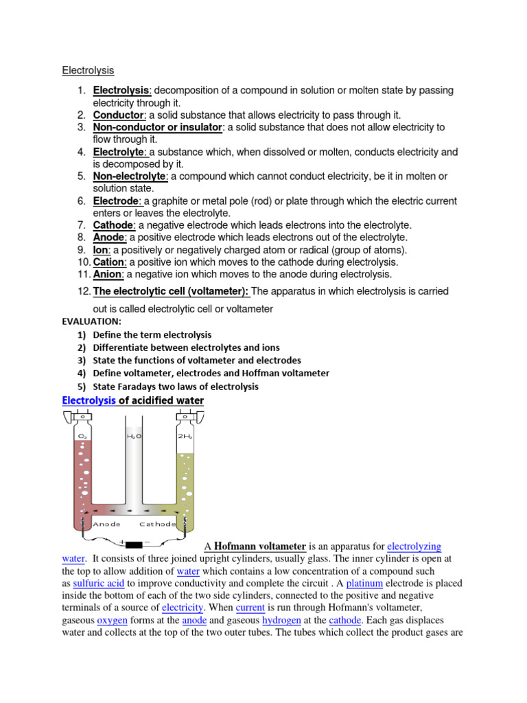 Electrolysis | PDF | Ion | Anode