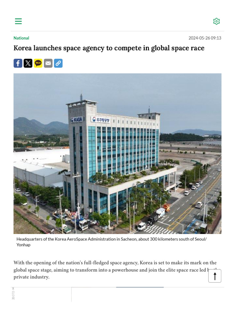 Korea's New Space Agency Launch | PDF