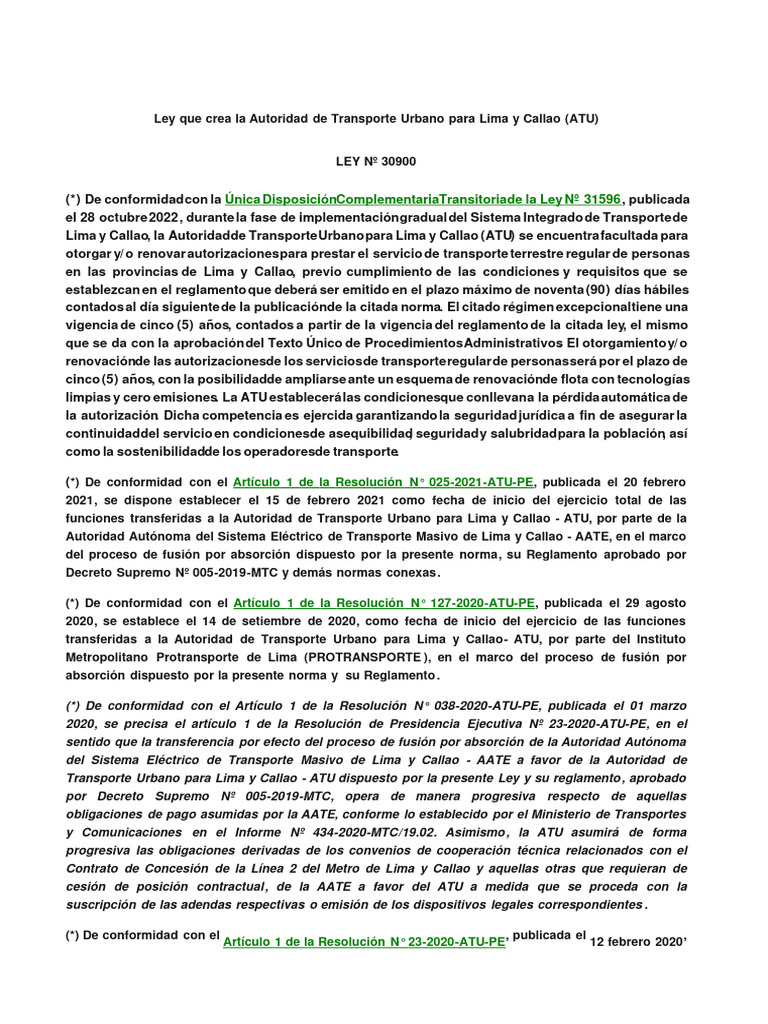 Decima Disposicion Complementaria Final - Ley #30900 | PDF | Lima | Ministerio (Departamento de ...
