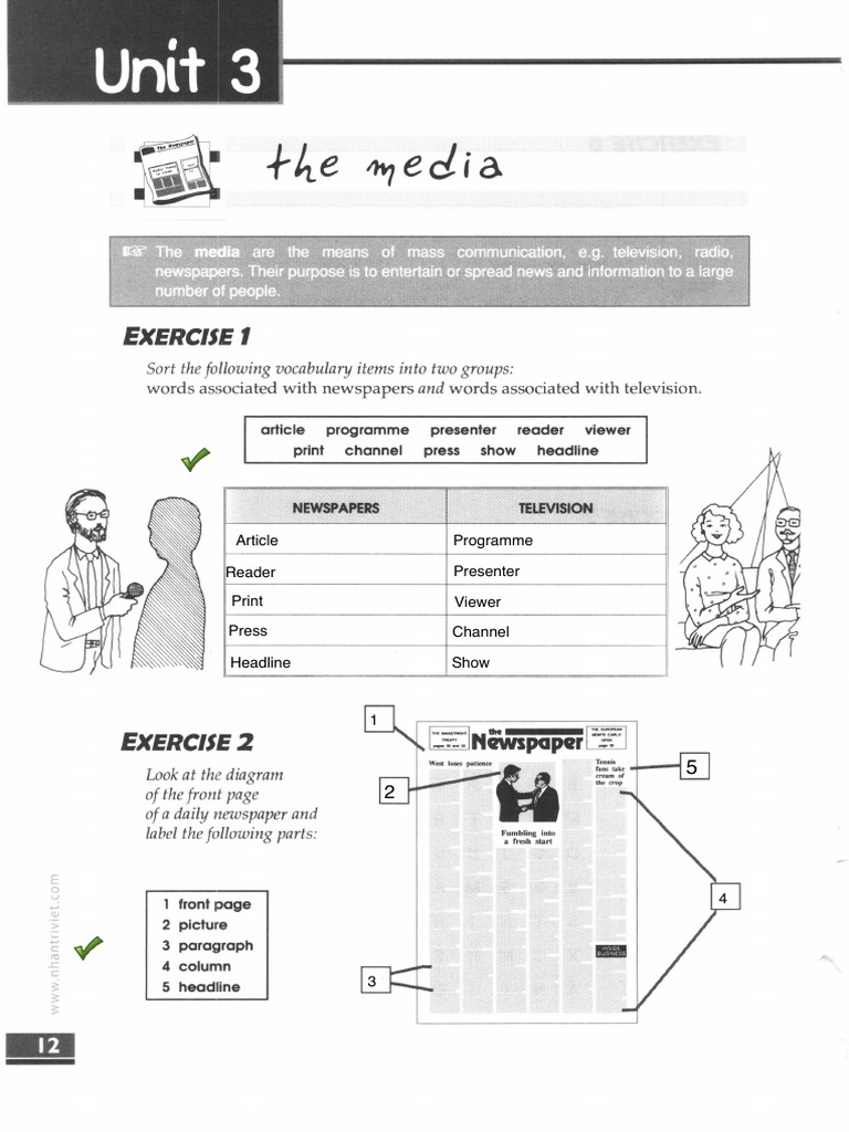 Vocabulary Exercises: Media Terms | PDF | News | Newspapers