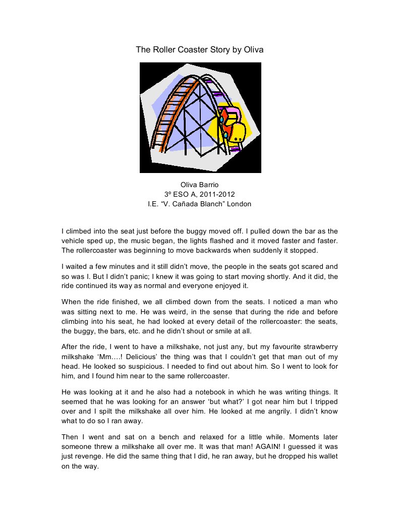 The Roller Coaster Story by Oliva | PDF
