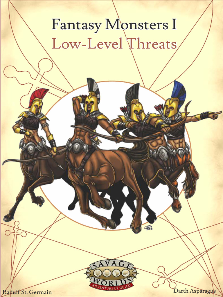 Savage Worlds RPG Adventurer's Guild Fantasy Monsters I Low Level | PDF