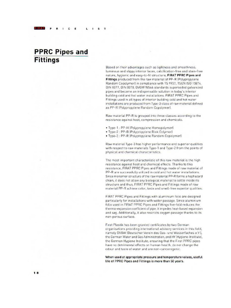 PPRC Pipes | PDF