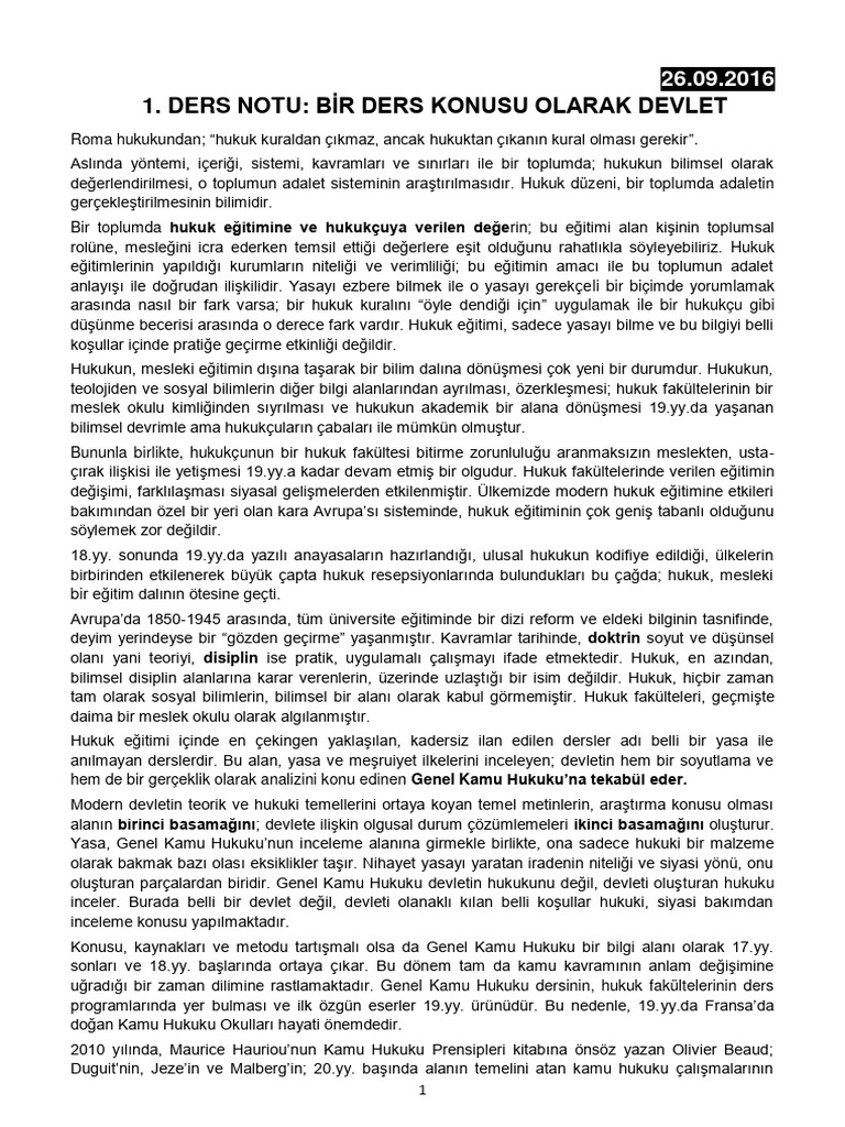 Genel Devlet Teorisi Turgay Maral 1.dönem Özeti | PDF