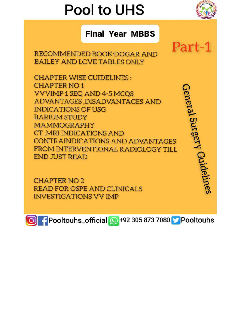 General Surgery Guidelines (Pool to UHS Team) | PDF