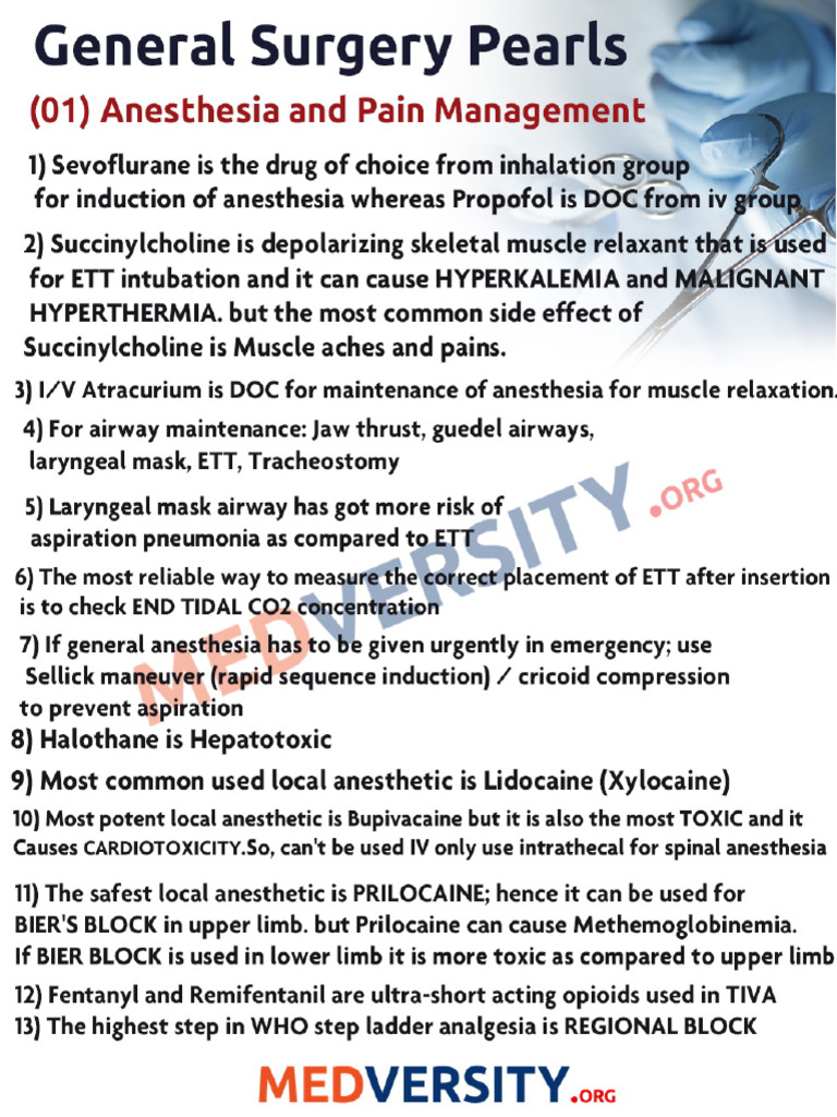 General Surgery Pearls (Shared by Pool to UHS Team) | PDF