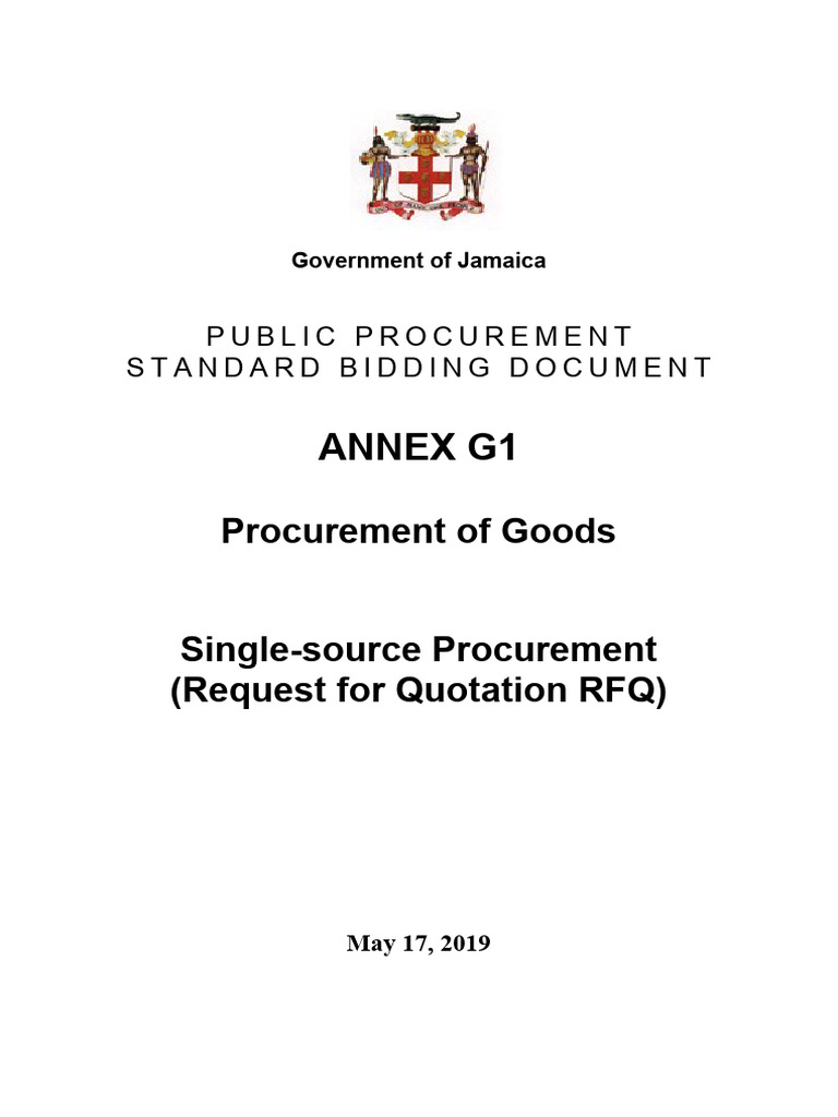 Annex G1 Goods Single Source Rfq Updated Pdf Bill Of Lading Business