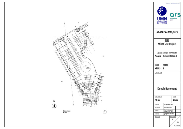 Denah Basement Mixed Use Project | PDF