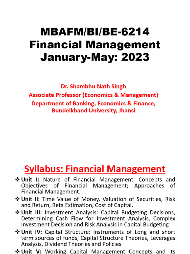 FM-MBA-FM-BI-BE - Unit-3 | PDF | Capital Budgeting | Net Present Value