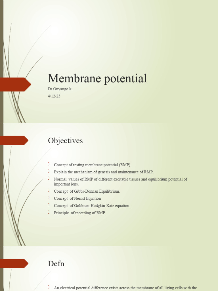 Understanding Resting Membrane Potential | PDF | Membrane Potential