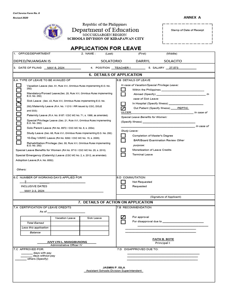 Leave Form | PDF | Parental Leave | Sick Leave