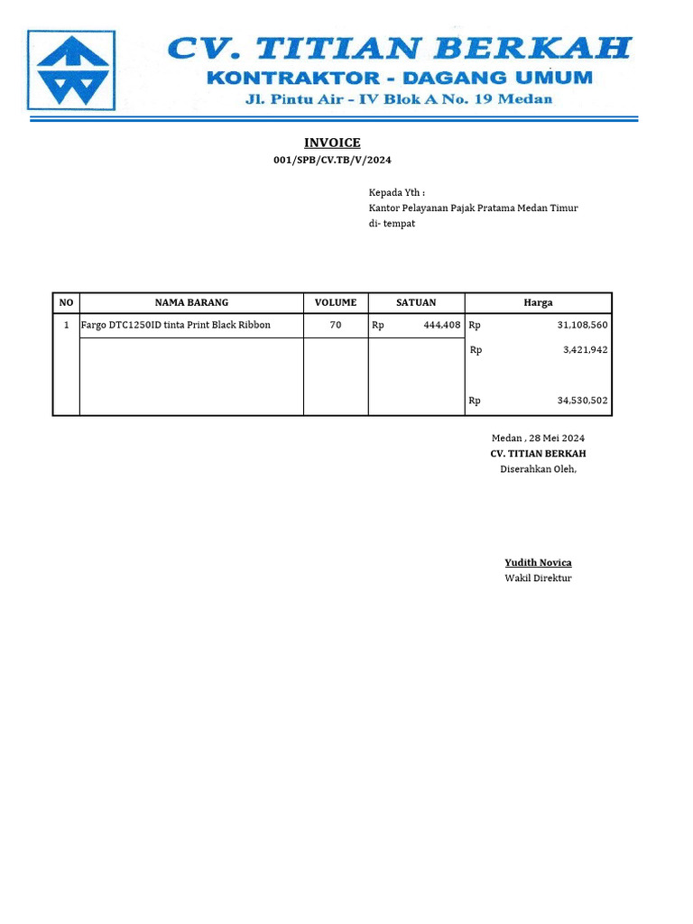 Invoice Tinta Print 2024 | PDF