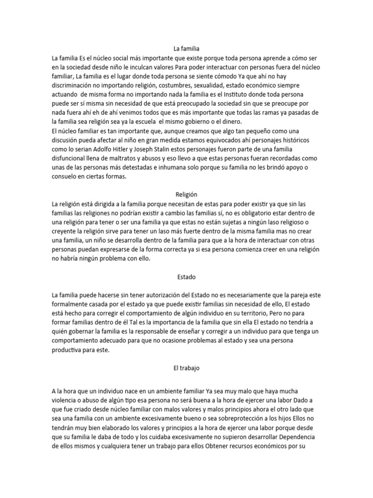 La Familia Ensayo | PDF | Familia | Estado (política)