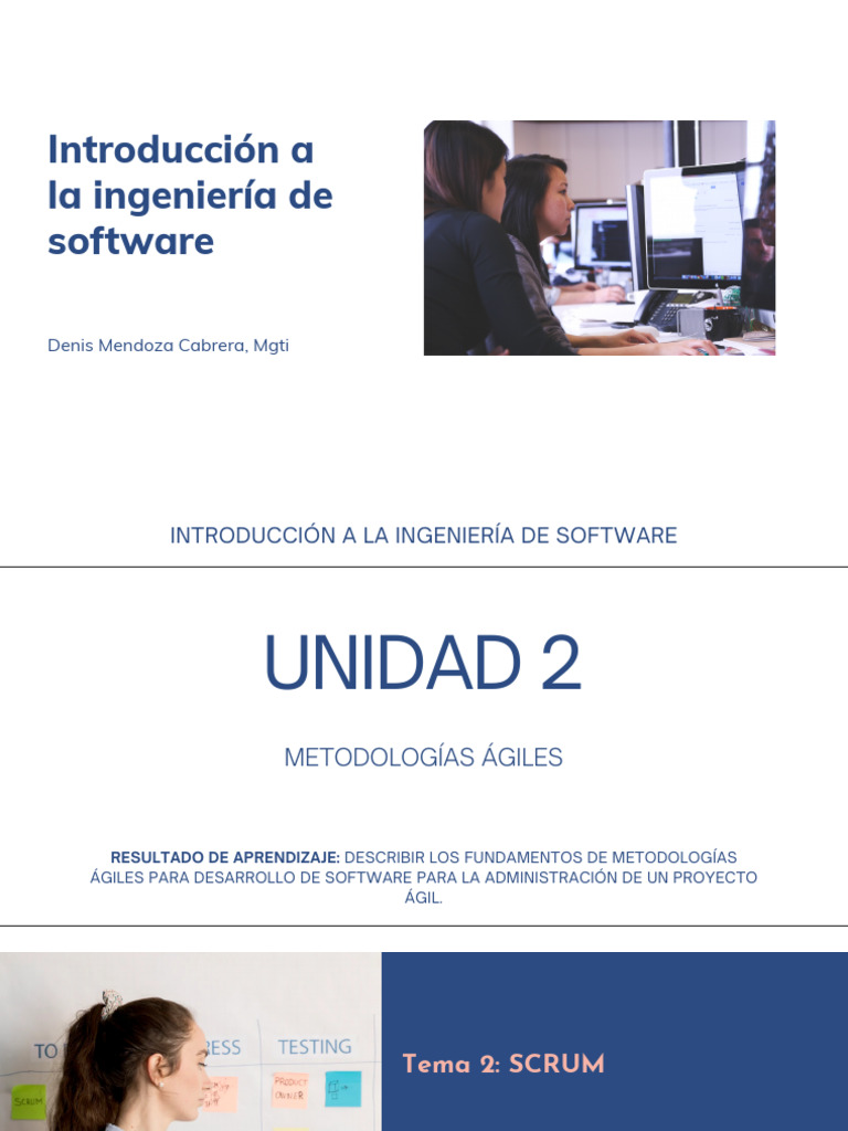 U2-Tema 2 | Descargar gratis PDF | Scrum (desarrollo de software) | Software