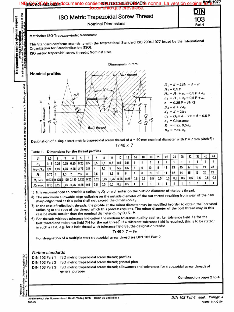 DIN 103-4 - 1977 - Ingles | PDF