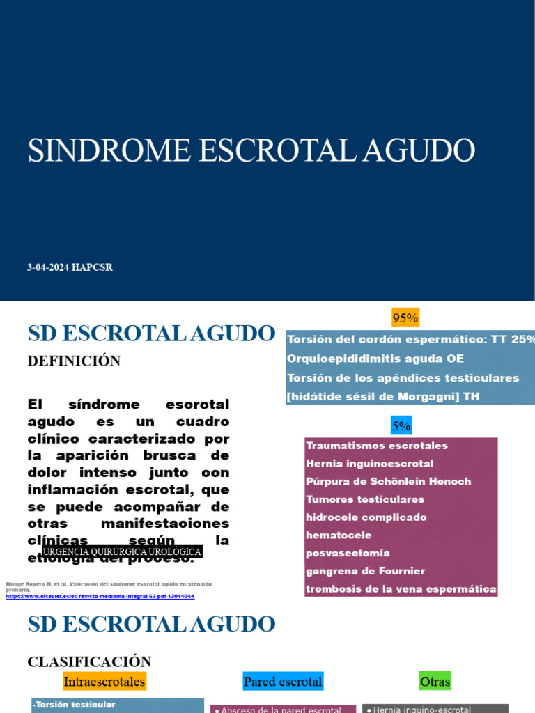 Síndrome Escrotal Agudo: Diagnóstico y Manejo | PDF | Enfermedades y ...