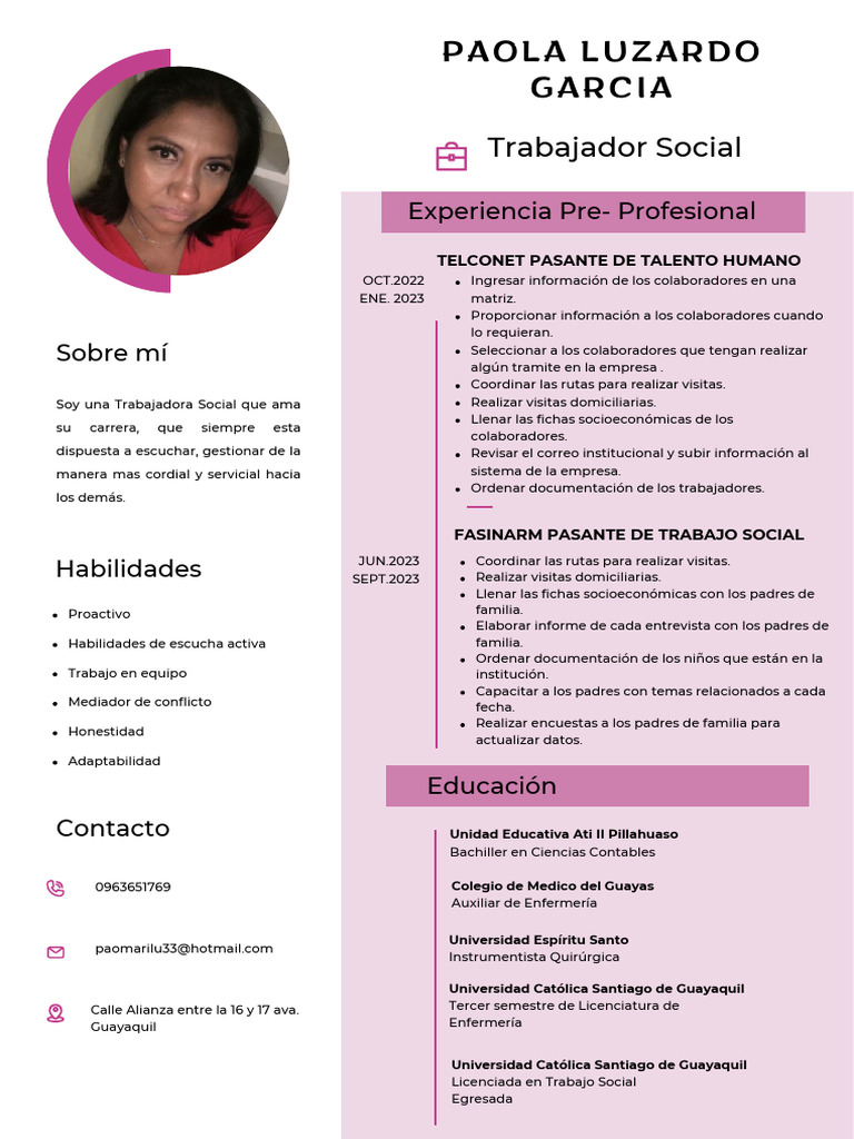 Currículum Paola Luzardo | PDF | Trabajo Social