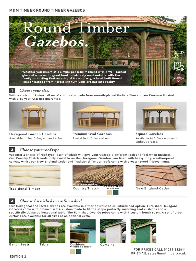 MM Timber Gazebo Brochure Edition 2 260523 | PDF | Roof