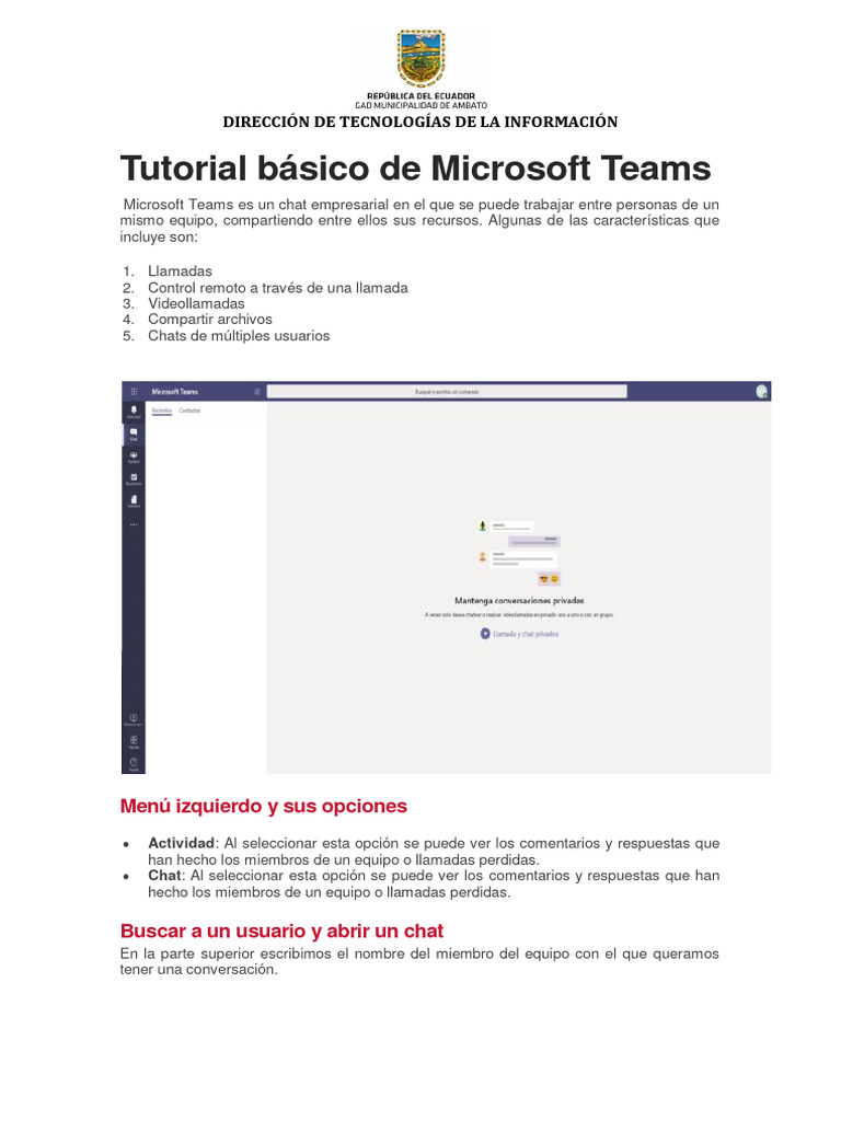 Tutorial básico de Microsoft Teams | PDF | Chat en linea | Videotelefonía