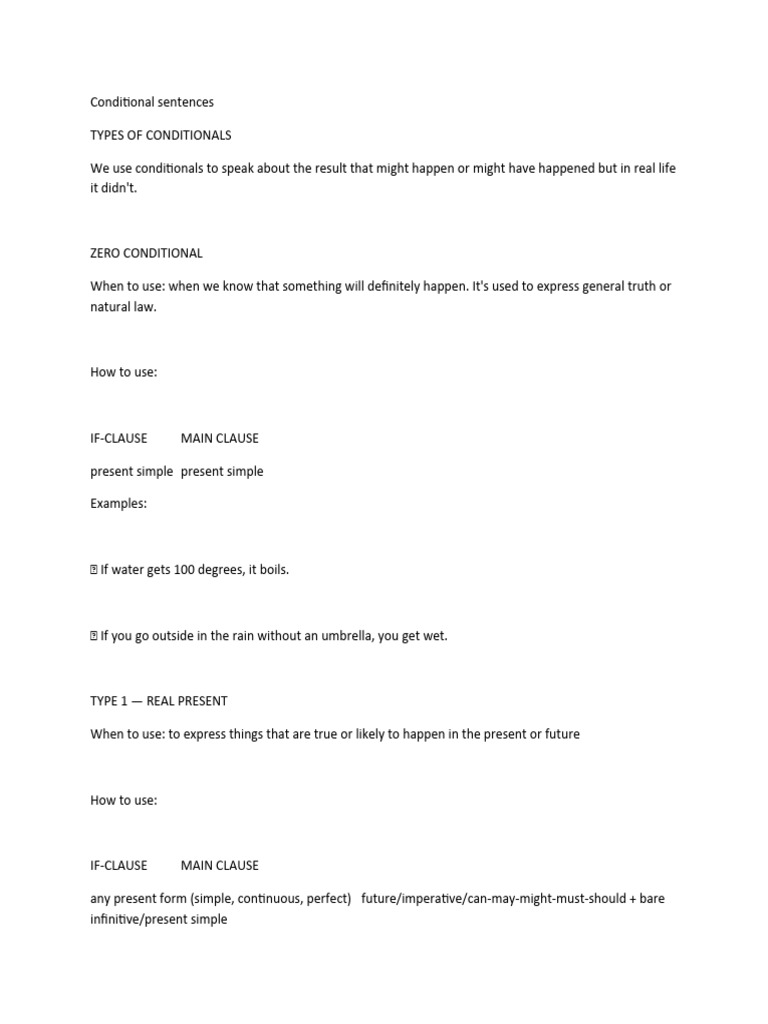 Conditional Sentences | PDF | Grammar | Linguistics