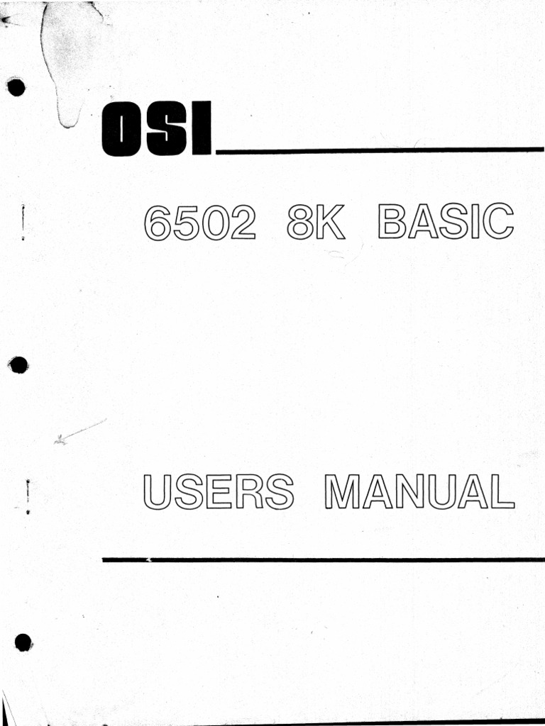 OSI 6502 BASICv1.0 UsersManual | Download Free PDF | Basic | Computer Programming