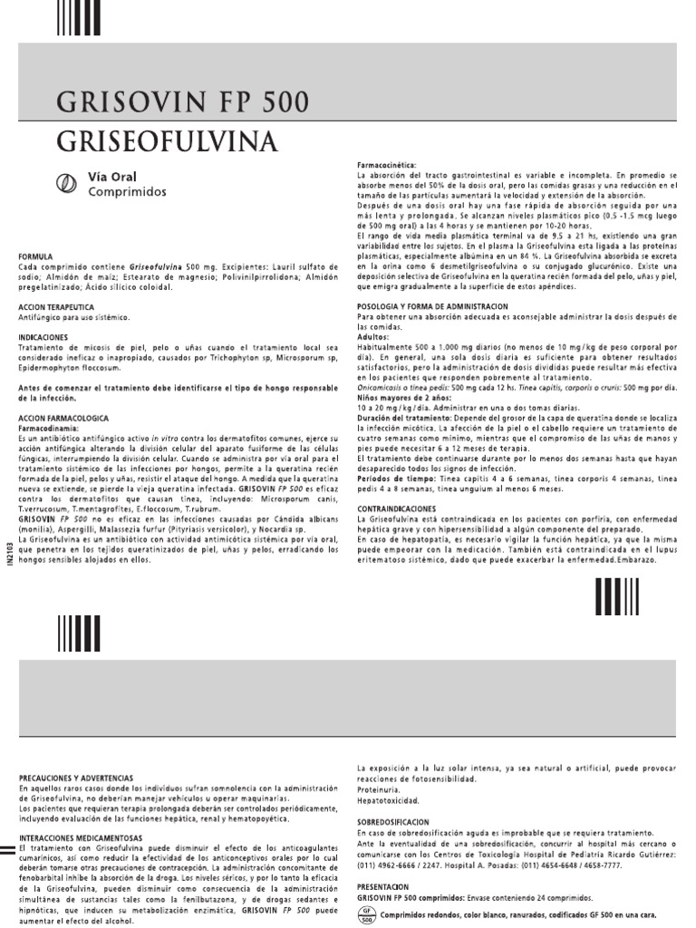 P INV Grisovin FP 500 | PDF