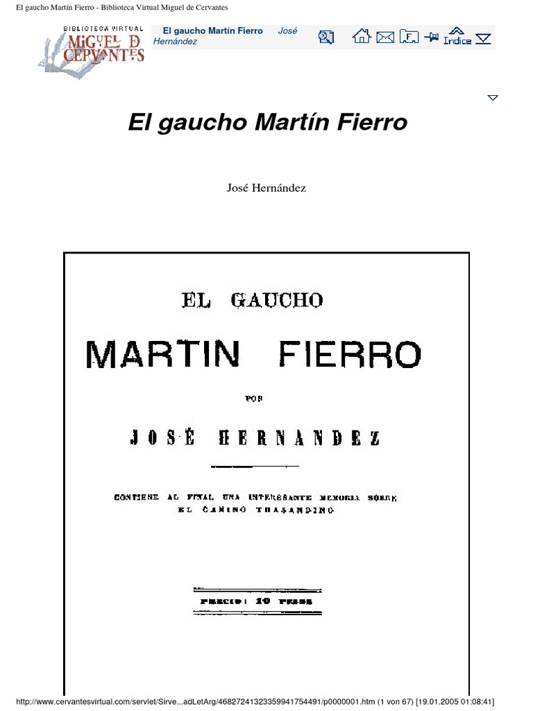 Martín Fierro: Canto del Gaucho Libre | PDF