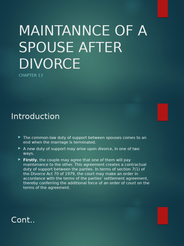 Spousal Maintenance After Divorce Explained | PDF | Alimony | Divorce