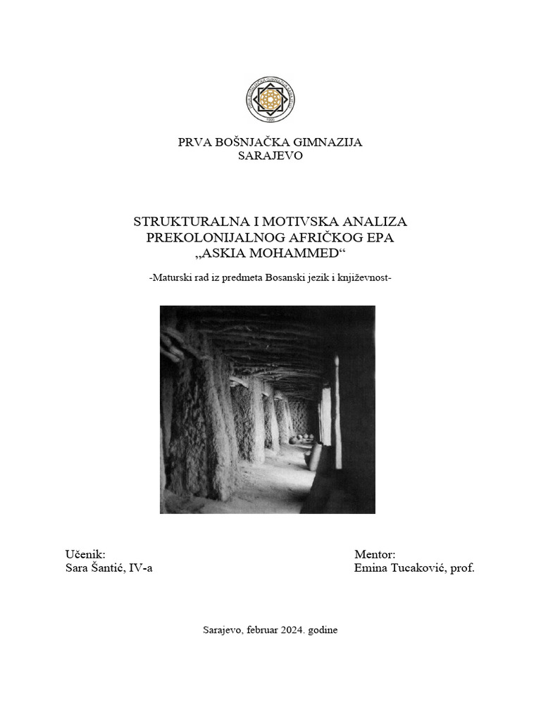 Prva Bošnjačka Gimnazija 1 | PDF