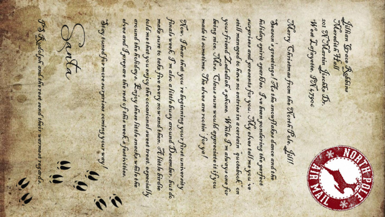 First Santa Letter | PDF