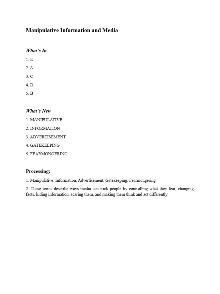 Manipulative Information and Media | PDF | Multimedia | Icon (Computing)