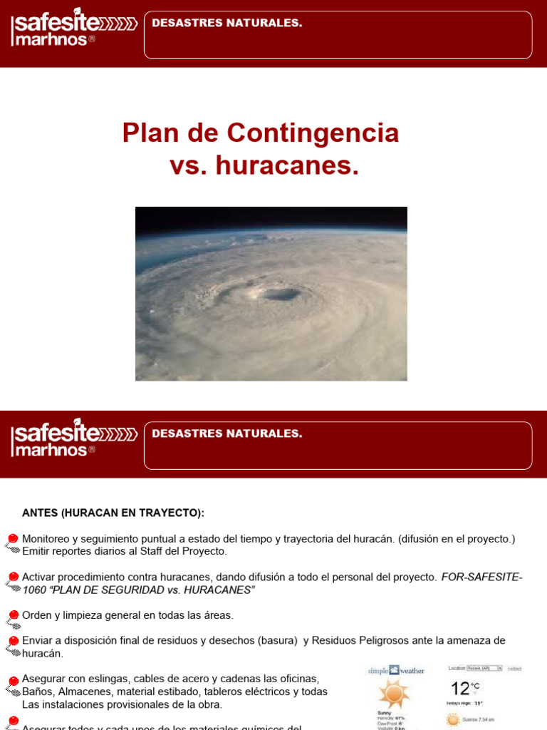 1.-Plan Huracan | PDF | Ciclones tropicales | Residuos